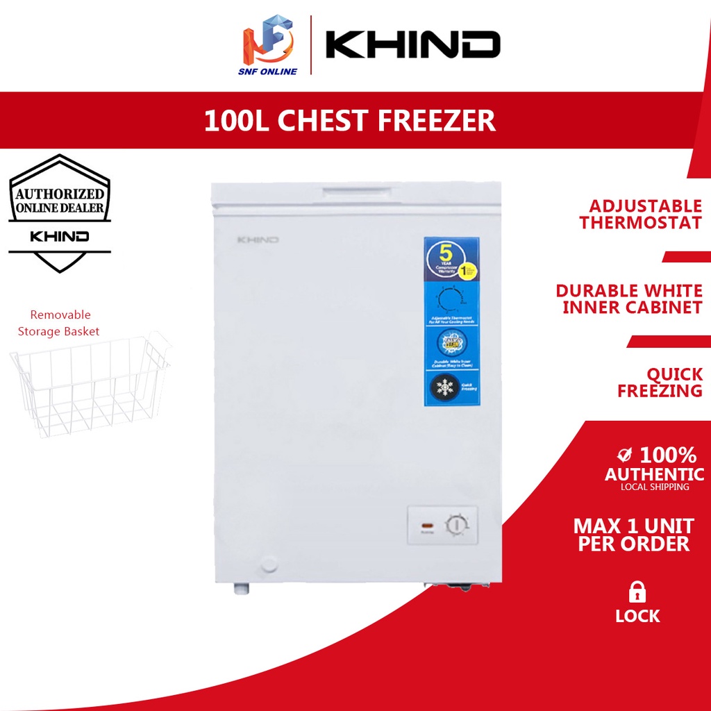 Khind Chest Freezer (100 L) FZ100 | Shopee Malaysia