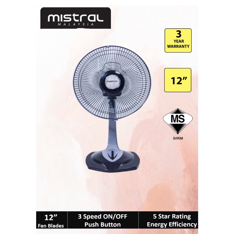 MISTRAL 12" Desk Fan And 3 Year Warranty | Shopee Malaysia