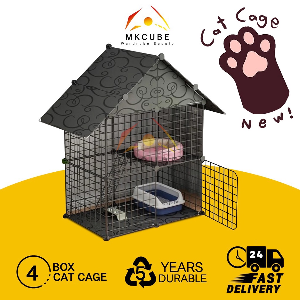 MKCUBE (Ready Stock) Cat Cage Castle Set Fence Pet Cats Dogs Rabbit ...