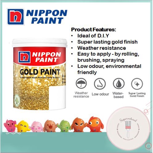 Nippon Gold Paint 250G | Water Base Acrylic Paint for Interior ...