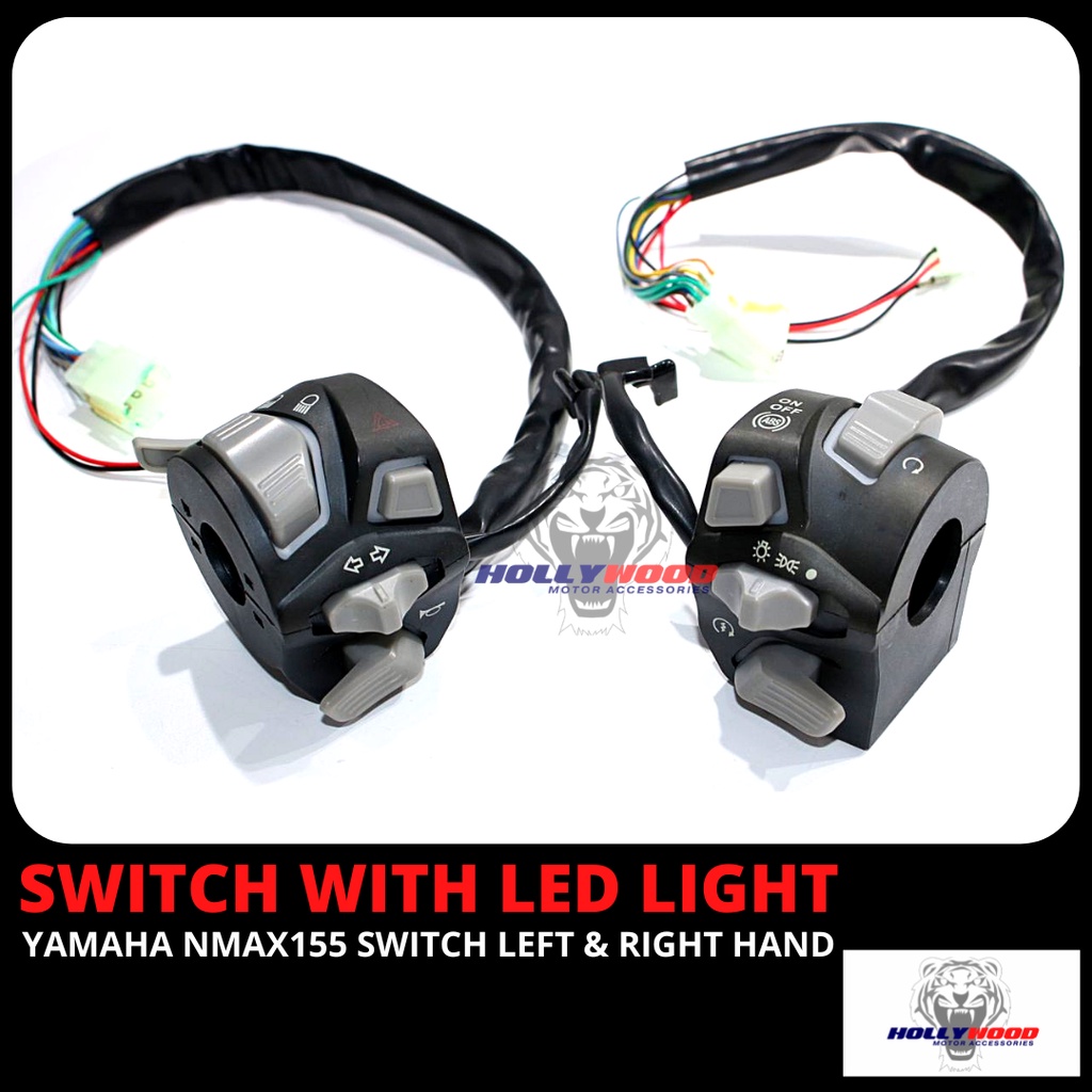 YAMAHA NMAX / NMAX155 HANDLE SWITCH LEFT AND RIGHT COMBO SET WITH LED ...