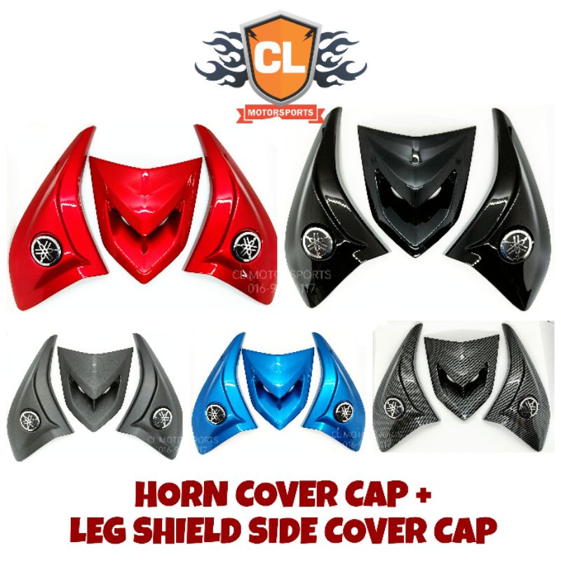LC135 V4 V5 V6 V7 LEG SHIELD SIDE COVER CAP WITH HORN COVER CAP (BLACK ...