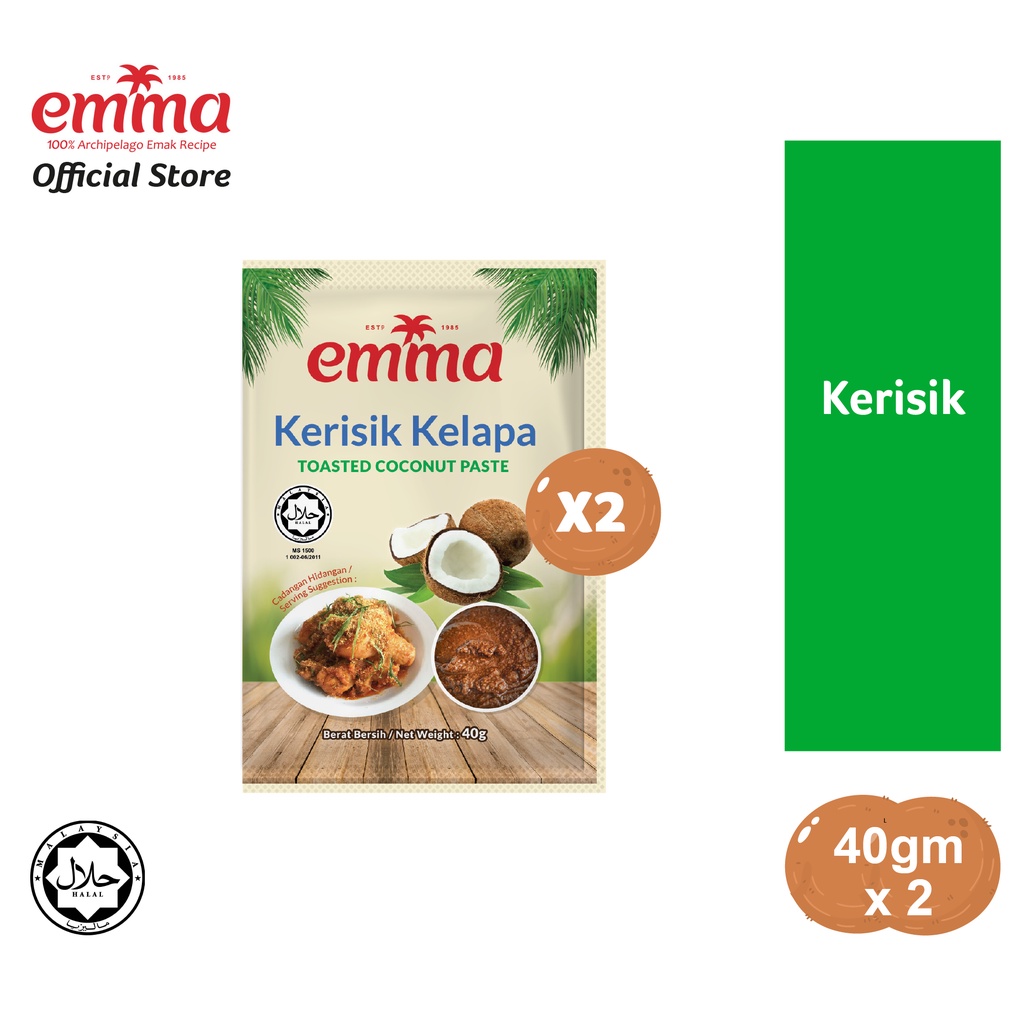 (40g x2) Emma Kerisik Kelapa / Toasted Coconut Paste [Exp 03/25] 40g ...