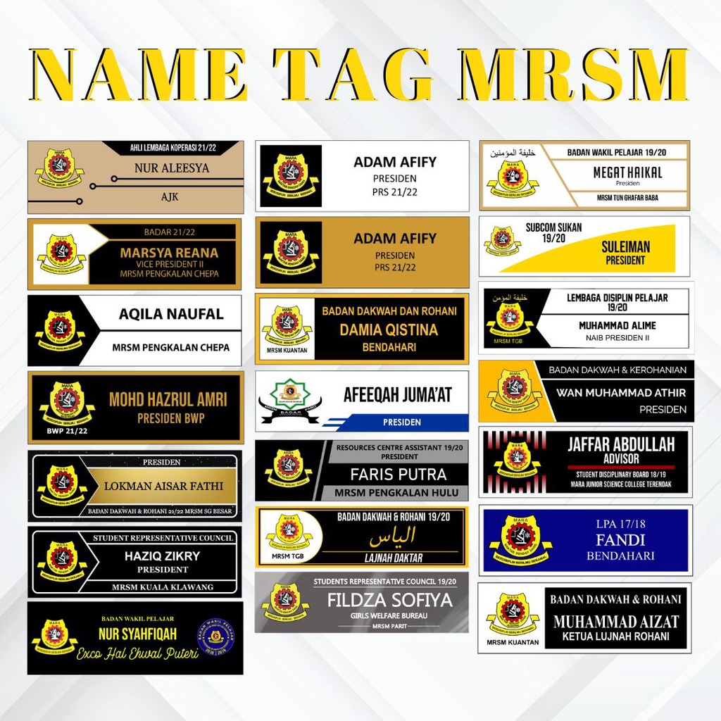 Name Tag Epoxy School Arcylic Siap Cepat | MAGNET & PIN SEKOLAH,MRSM,SBP | Shopee Malaysia