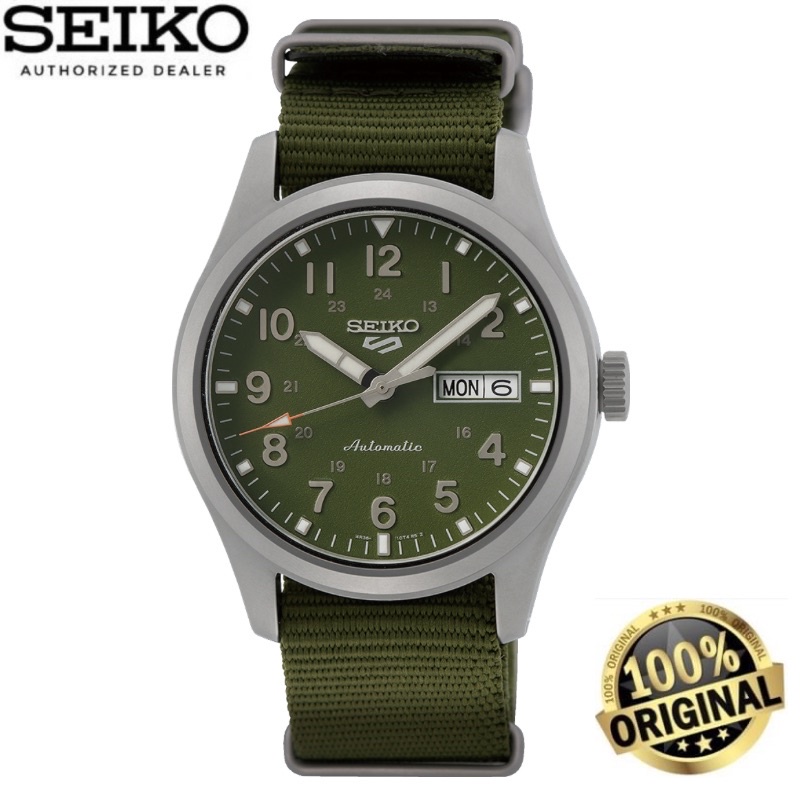 (Official Warranty) Seiko 5 Sports Automatic Green Dial Nylon Strap Men ...