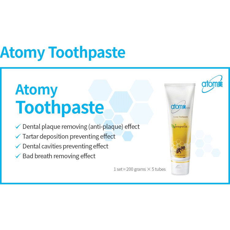 BEAU@TIE Korea Atomy Propolis Toothpaste 艾多美蜂胶牙膏 200g / 1pc [Ready Stock] | Shopee Malaysia