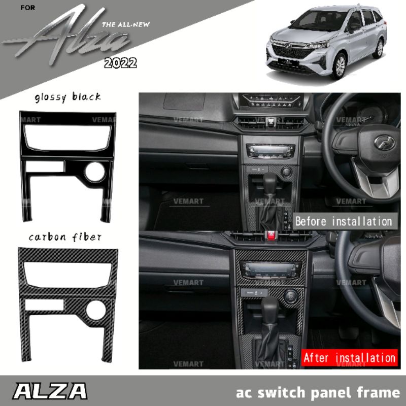 Vemart Perodua alza 2022 new facelift ac switch panel frame cover ...