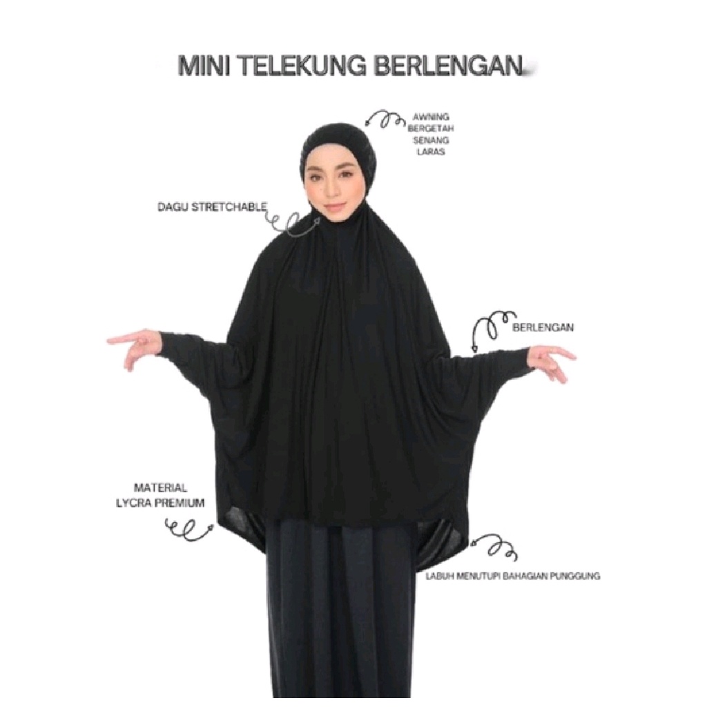 Mini Telekung Lengan for Travel Umrah Haji | Telekung Travel | Telekong ...