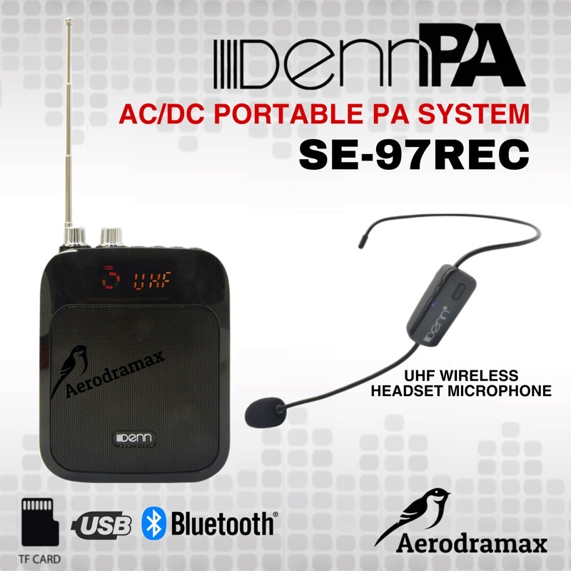 DENN SE-97REC PORTABLE PA SYSTEM (AC/DC) | Shopee Malaysia