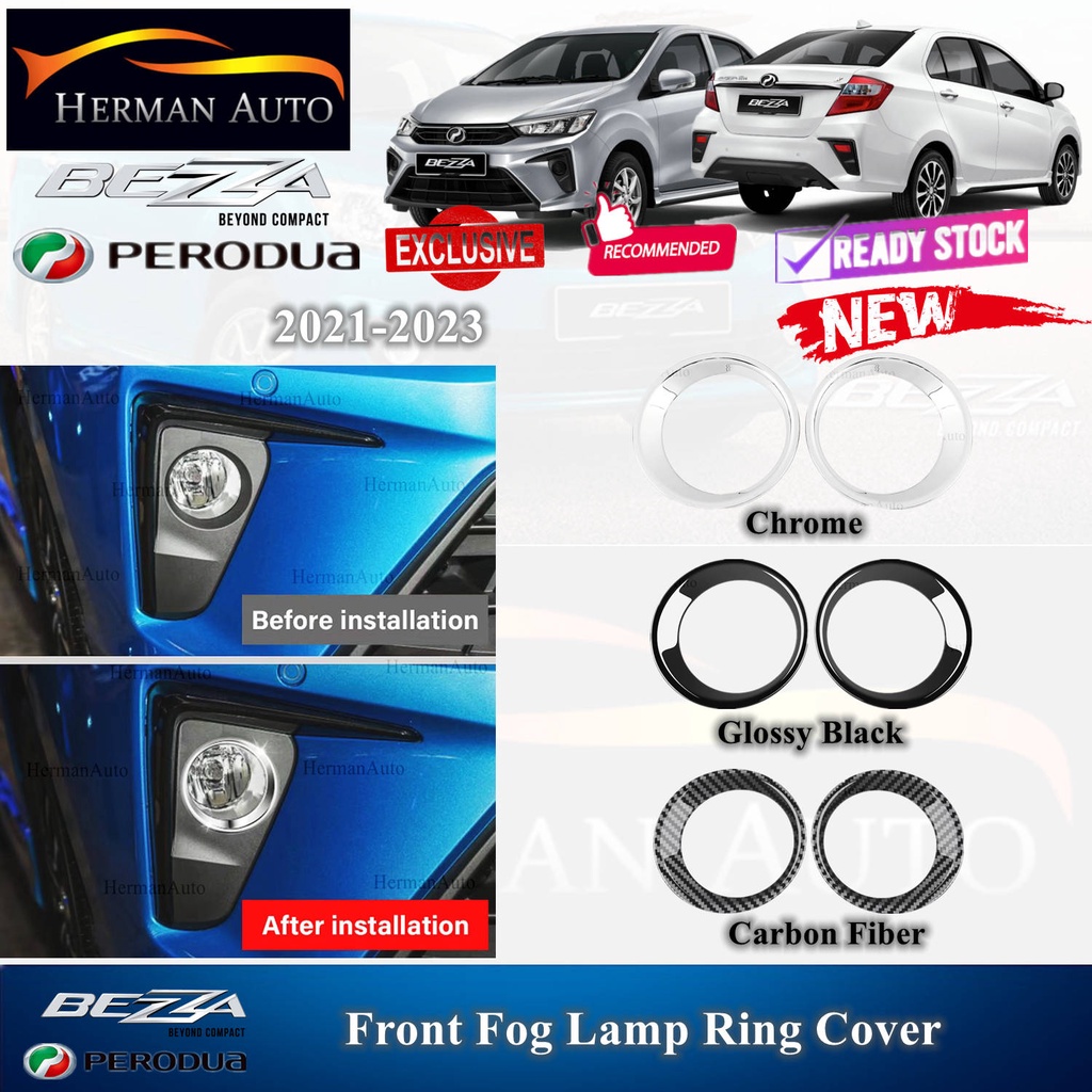 HermanAuto Perodua Bezza New Facelift Front Fog Lamp Ring Cover Garnish ...