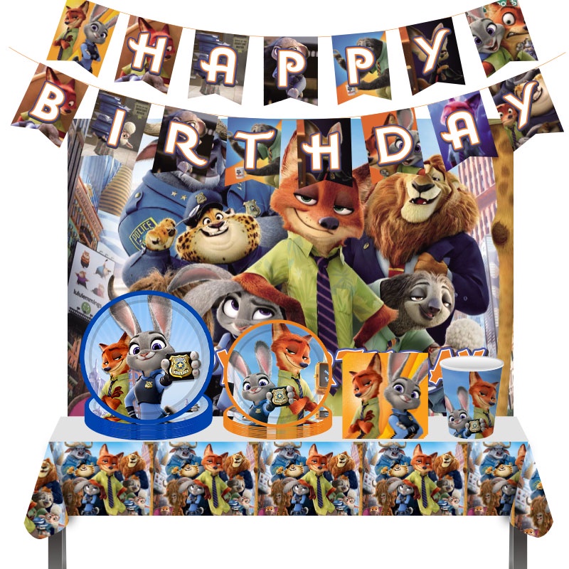 New Disney Zootopia Theme Birthday Party Decorations Anime Zootropolis ...
