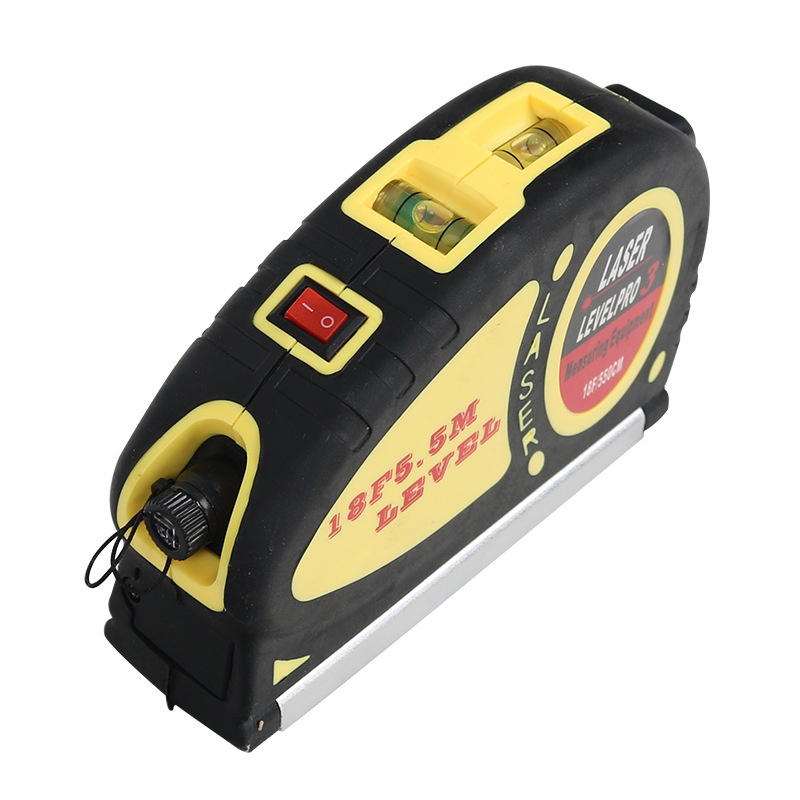 3 Lines Laser Level with 5.5m Tape Measure Self-Leveling Professional ...
