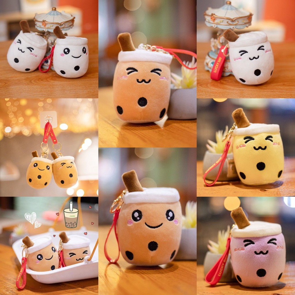 Soft And Cuddly Bubble Tea Boba Cups Plush Key Chain Plush Gifts Toy ...