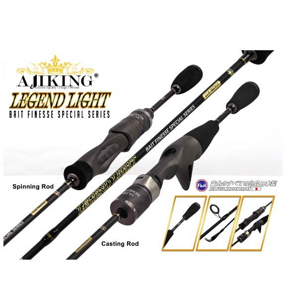 (UL) 2-3kg Ajiking Legend Light Ultralight Spinning Fishing Rod Joran ...