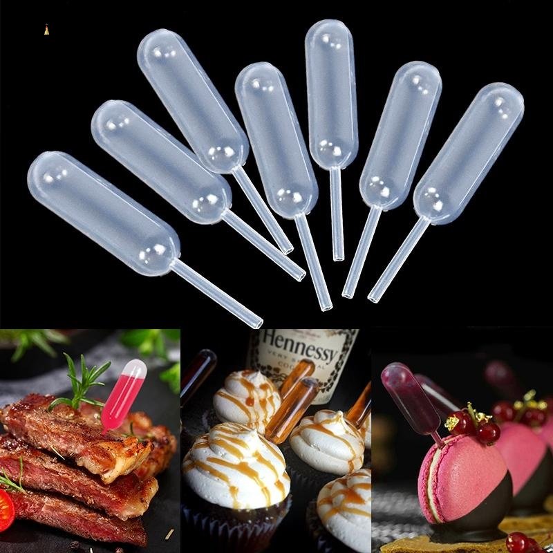 50Pcs 4ml Plastic Squeeze Transfer Pipettes Droppers Cake Shop Bakery ...