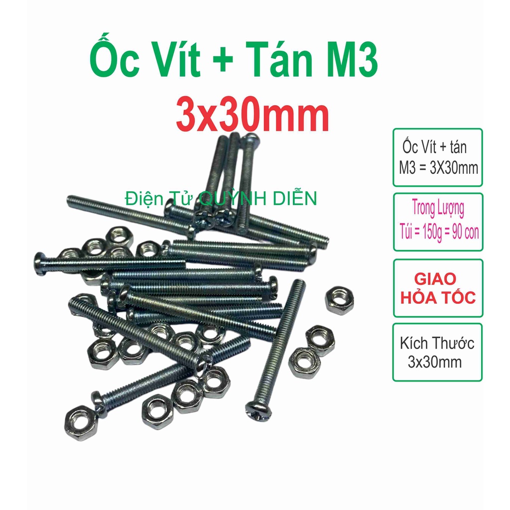 M3 3mm riveted screws, 3cm long (150g bag = about 90-100 pieces ...