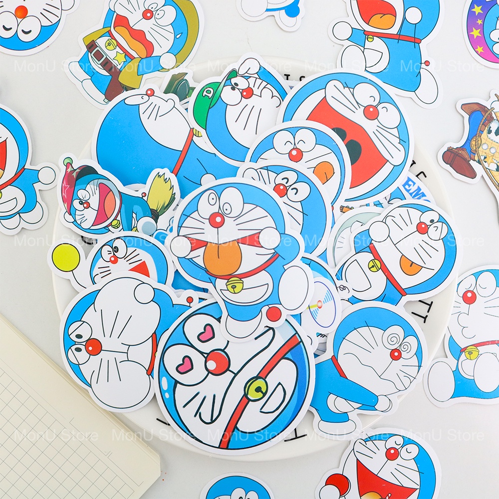 Set of 52 cute waterproof DORAEMON stickers TooYoo BK00021 | Shopee ...