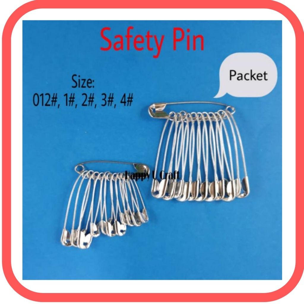 (Pkt) Silver Colour Safety Pin (012#,1#,2#,3#,4#) / Pin Keselamatan ...
