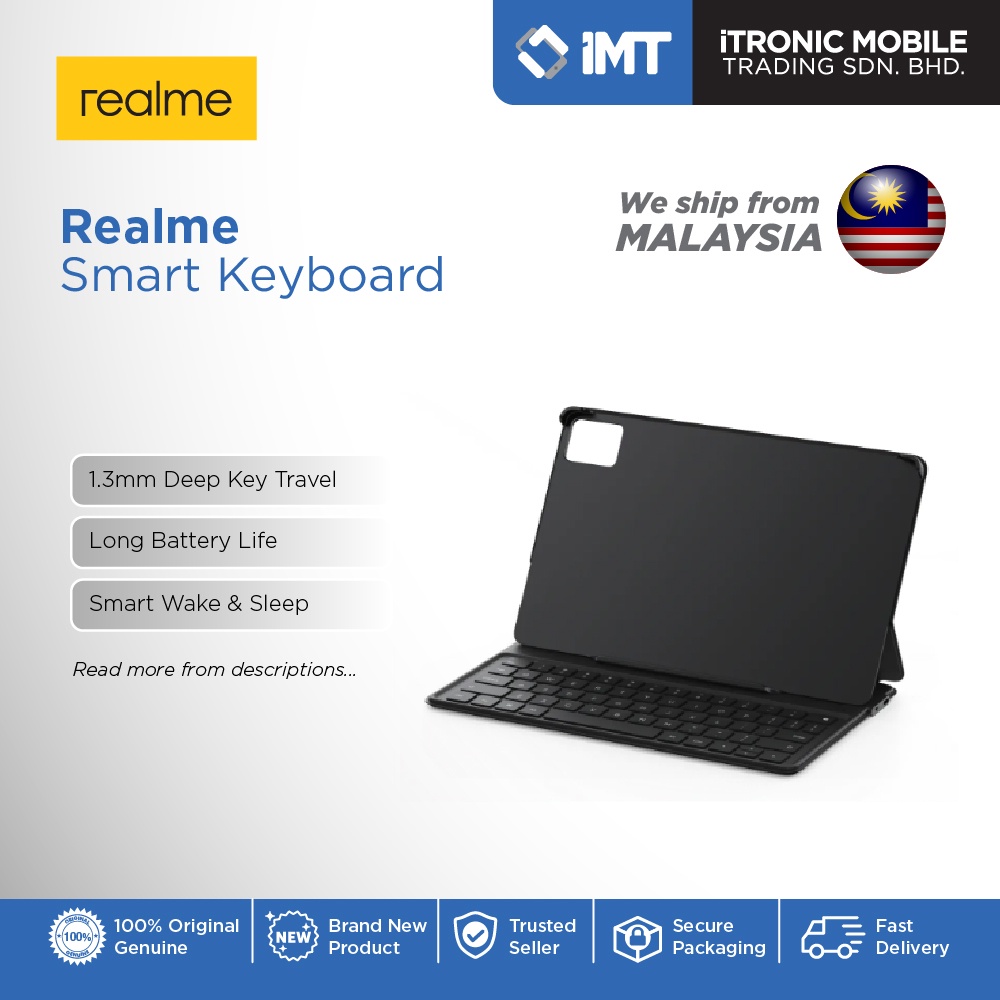 Realme Pad X Smart Keyboard | 1.3mm Deep Key Travel | Multifunctional Shortcut Key | 280mAh Long ...