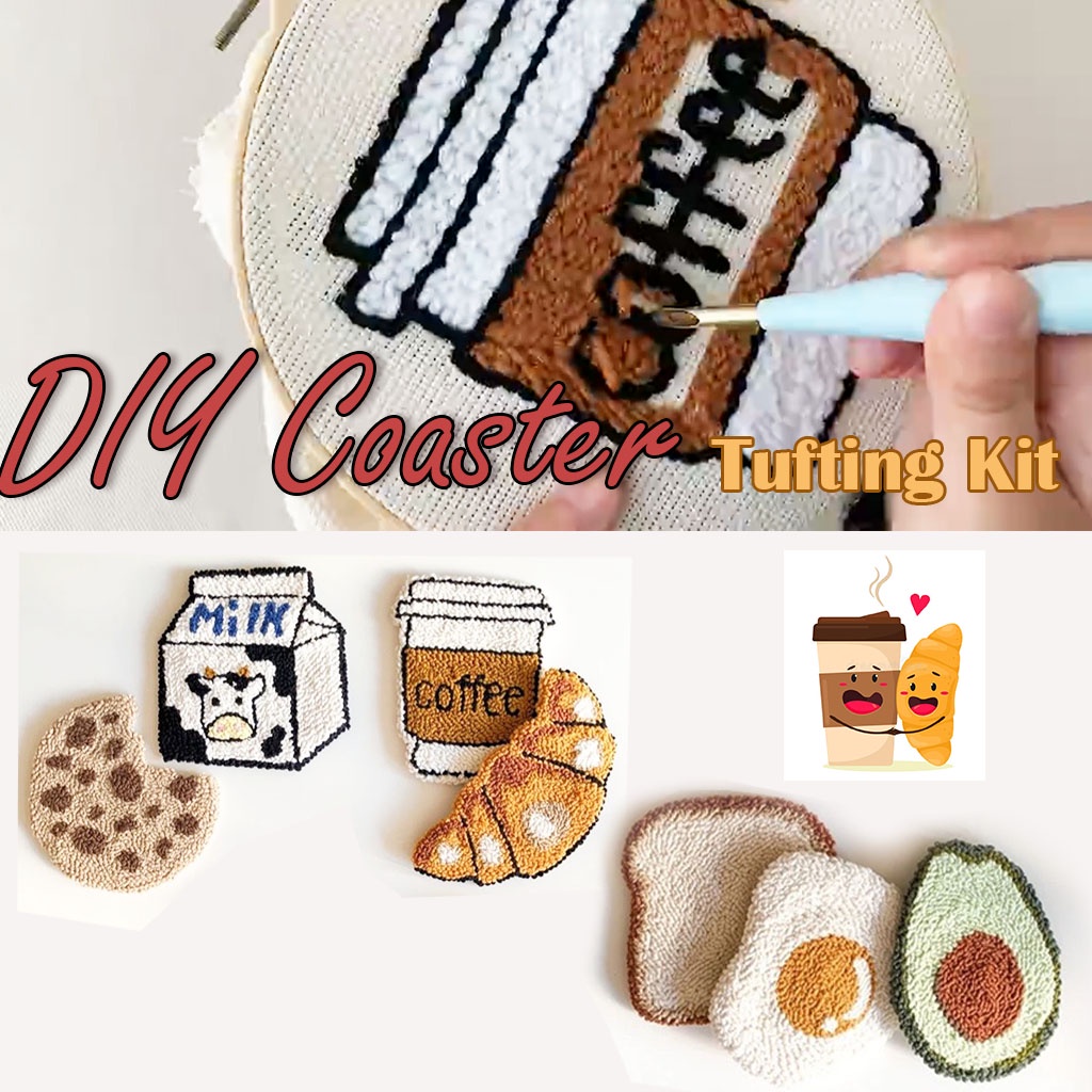 [Breakfast Coaster] DIY KIT Punch Needle Embroidery Coaster |Material ...