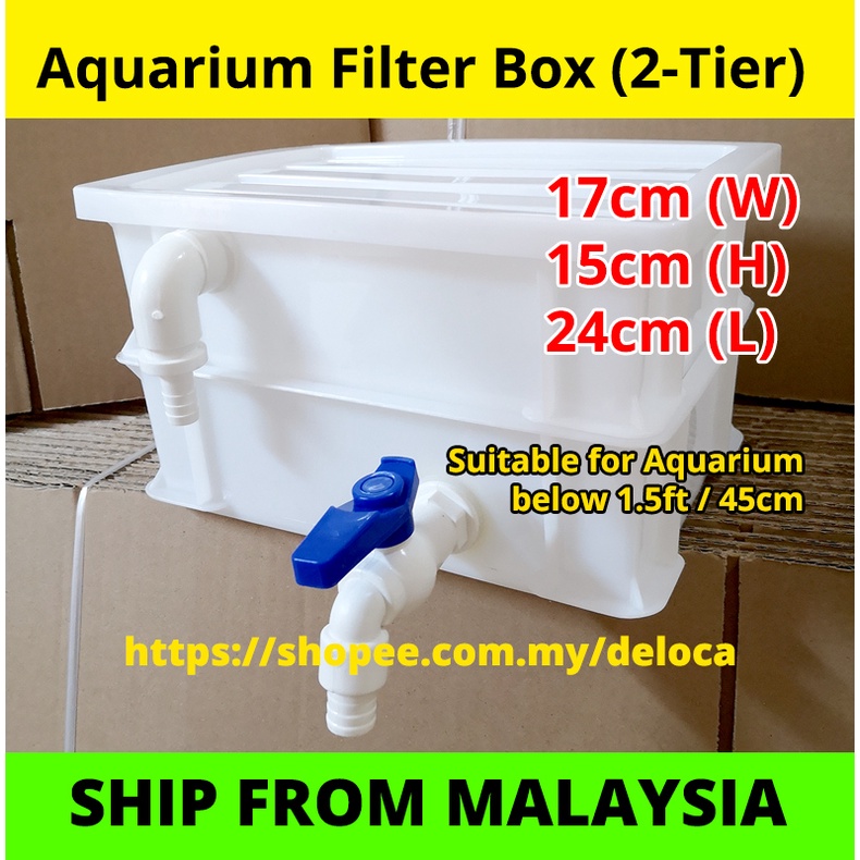 Aquarium Filter Box 2-Layers for Small Aquarium Filteration Box Fish ...