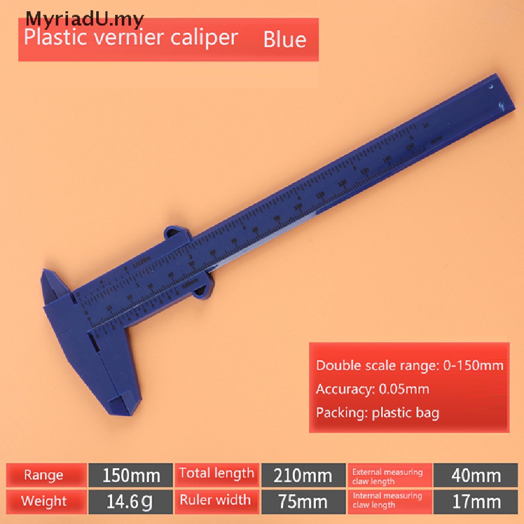 MyriadU Mini Plastic Calipers DIY Tool Woodworking Metalworking Double ...
