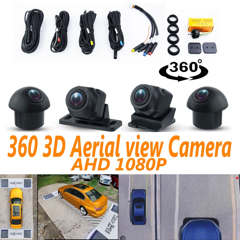 (Malaysia in Stock) HD 3D 360 Camera Car Bird View System 4 Camera 360 ...