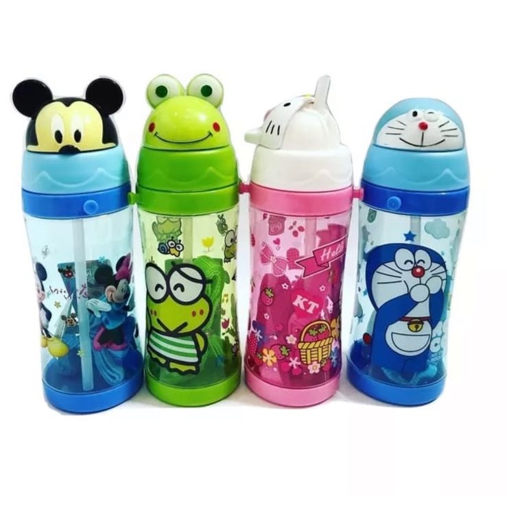 Mickymouse HelloKitty Doraemon Character Head Drinking Water Bottle ...