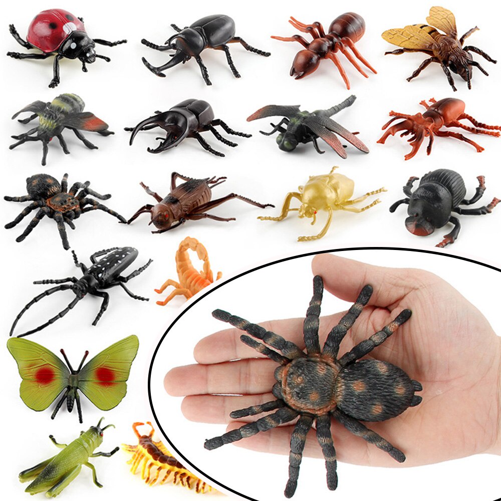 Mini Simulation Insect Model Ladybug Bee Spider Cockroach Models Action ...