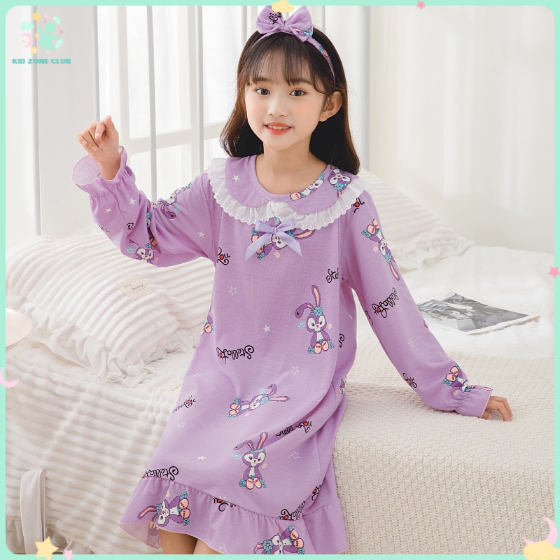 Inventory Free Delivery 】 Girls' Pajamas Dress Spring Summer Long ...