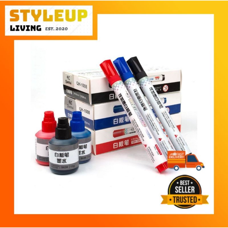 Refillable Whiteboard Marker Red / Blue / Black /Green marker pen pen ...