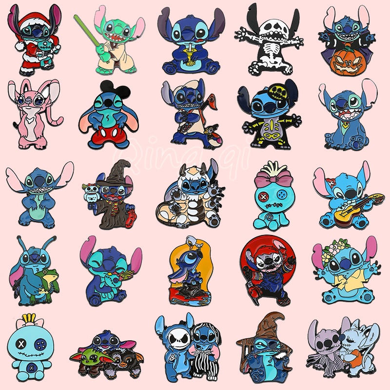 Cartoon Stitch Metal Enamel Pins Anime Stitch Brooch Badges Cute Badge ...