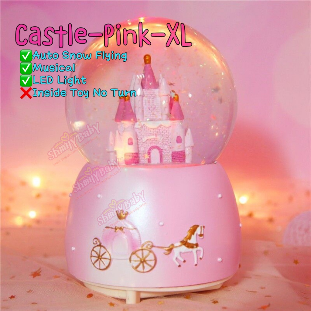 Princess Castle Musical Ball Crystal Ball With Music Light Auto Snow ...
