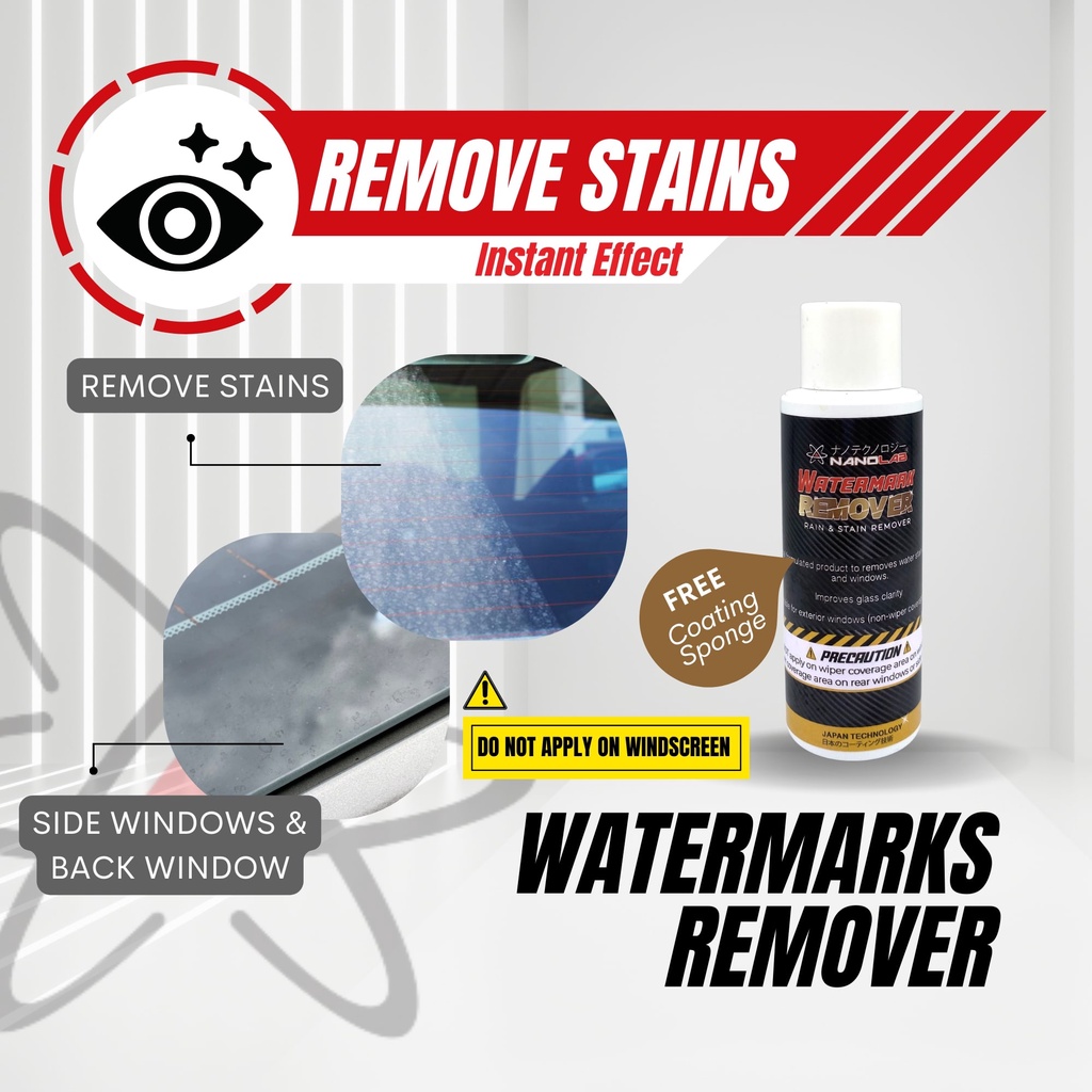 [NANOLAB] Watermark Remover Liquid | Glass Stain Rain Remover | Pencuci ...
