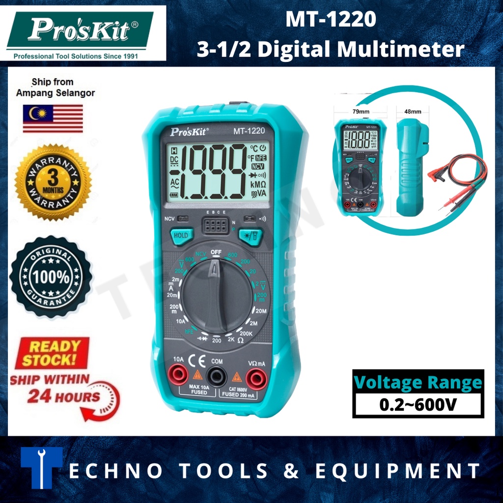 Pro'sKit MT-1220 3½ Digital Multimeter | Shopee Malaysia