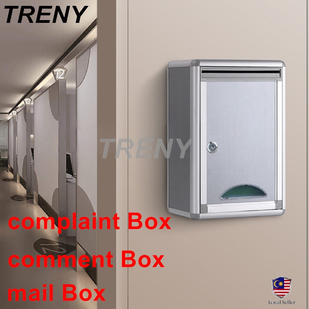 TRENY Aluminium Alloy Mailbox Wall Mounted Outdoor Letter Post Mail Box ...