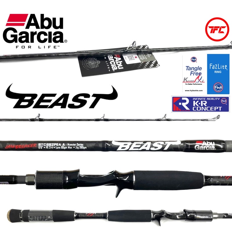 ABU GARCIA Beast Baitcasting Rod Baitcast BC Fishing Heavy Cover Toman Blackbass Monster Series ...