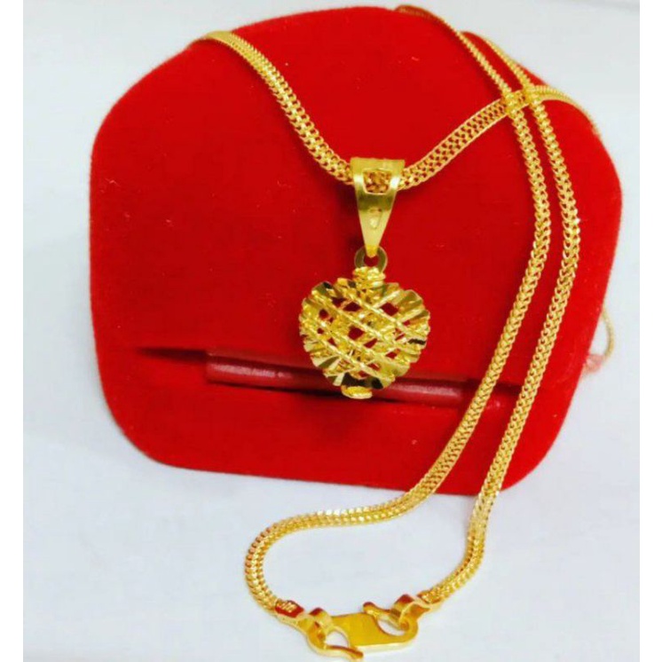 rantai leher double mesin + loket love jaring | Shopee Malaysia