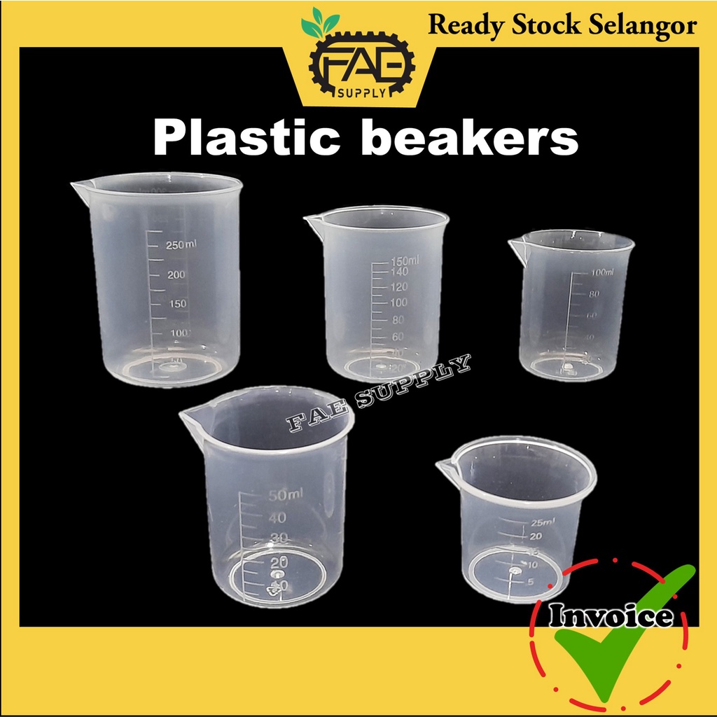 Beaker plastic PP 25/50/100/150/250 ml cc | Shopee Malaysia