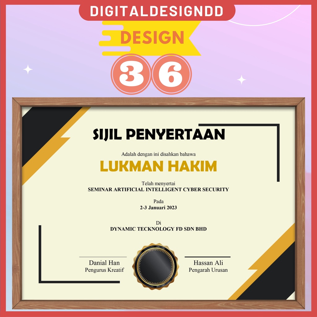 Sijil digital 48 template digital certificate pelbagai pilihan edit ...