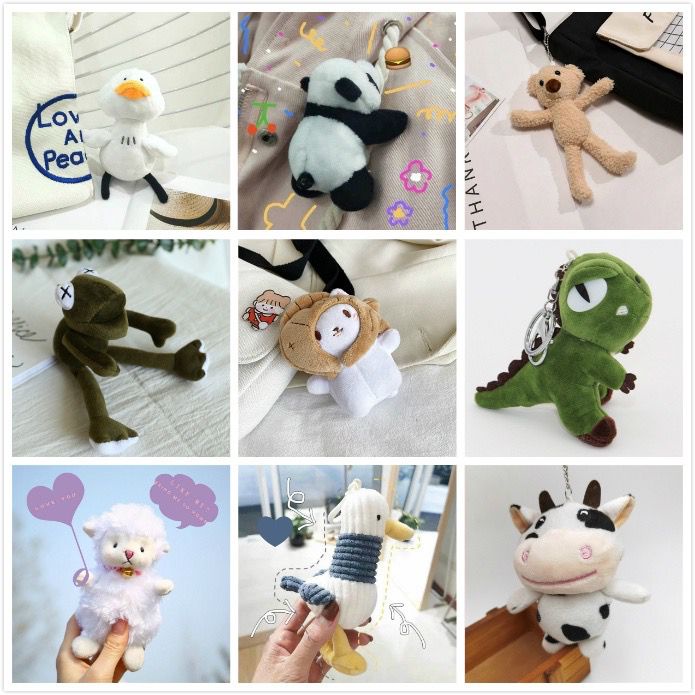 Cute Plush Keychain Pendant Bag Accessories Ins Style Schoolbag Pendant ...
