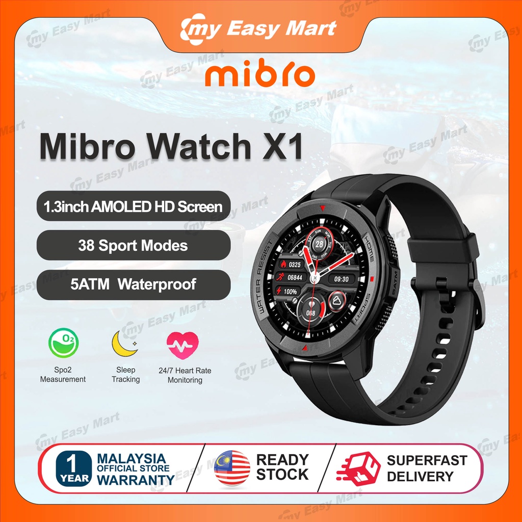 【𝟮𝟰𝗵𝗿 𝗦𝗵𝗶𝗽】Xiaomi Mibro X1 Smartwatch 1.3" AMOLED HD Display 38 Sports ...