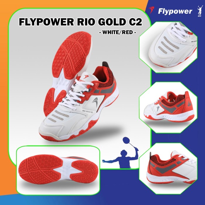 Flypower Rio Gold C2 Original Badminton Shoes | Shopee Malaysia