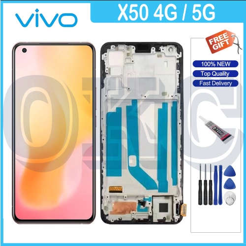 For VIVO X50 4G 5G LCD with Frame Display Touch Screen Digitizer Full ...