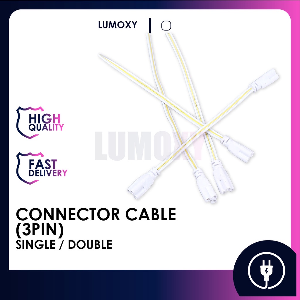 LMY_ LED T5 Connector Cable 2 3 Pin Tube Light Corner Joint Single ...