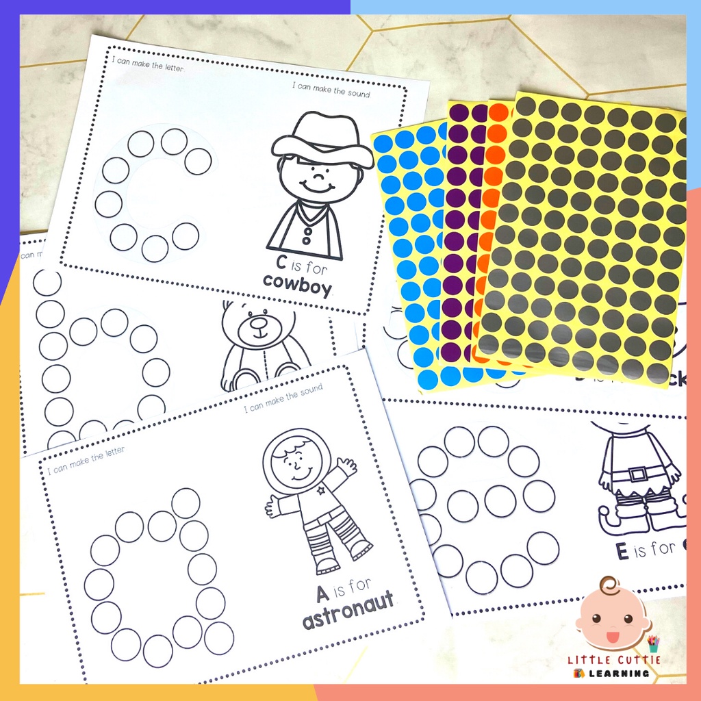 LITTLE CUTTIE Small Letter Alphabet Do a Dot Worksheet Montessori Early ...