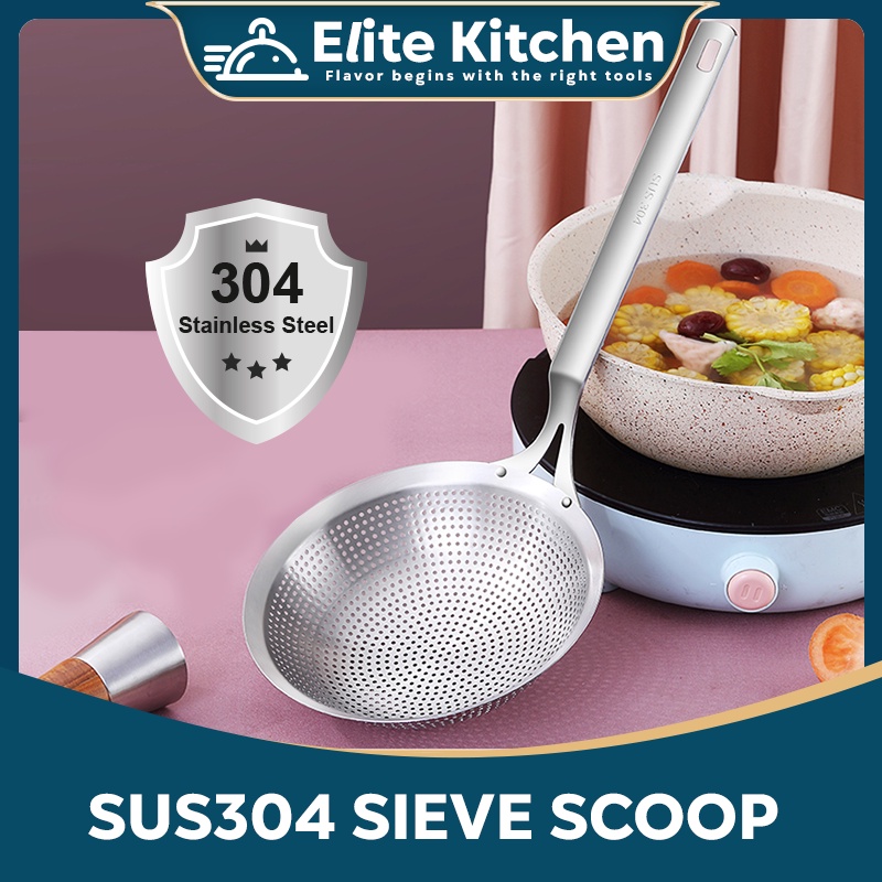 Elite Kitchen - 304 Stainless Steel Oil Proof Spoon Filter Drain l ...