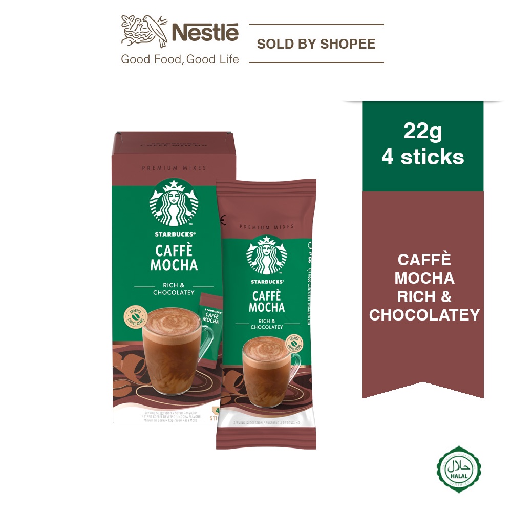 STARBUCKS Premium Coffee Mixes Caffè Mocha, Coffee Mix Sticks 56g Box ...