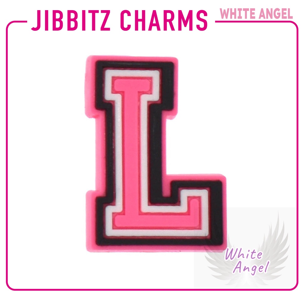 Alphabet PINK Jibbitz Charms Numbering Letters Shoe Decoration ...