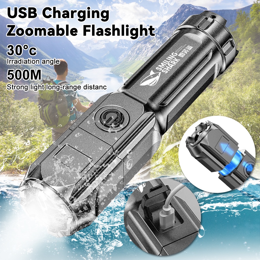 Smiling Shark Torch Light Outdoor Lighting Waterproof LED Flashlight ...